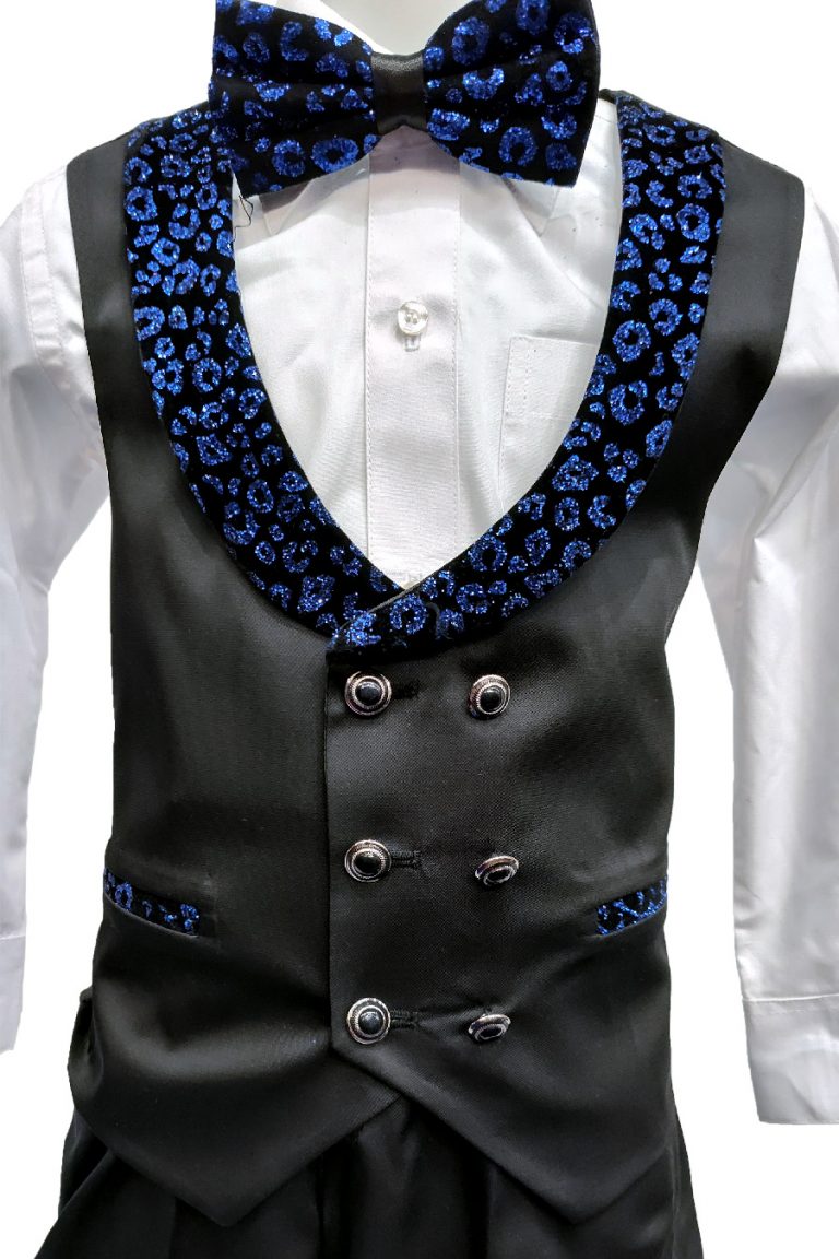 BJ8005-10A Royal Leopard Glitter Tuxedo suit - BijanKids