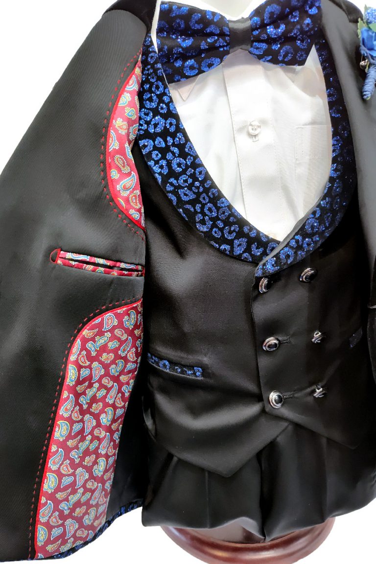 BJ8005-10A Royal Leopard Glitter Tuxedo suit - BijanKids